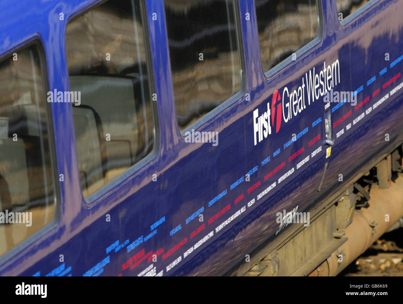 A First Great Western train service locomotive passing through Fratton ...