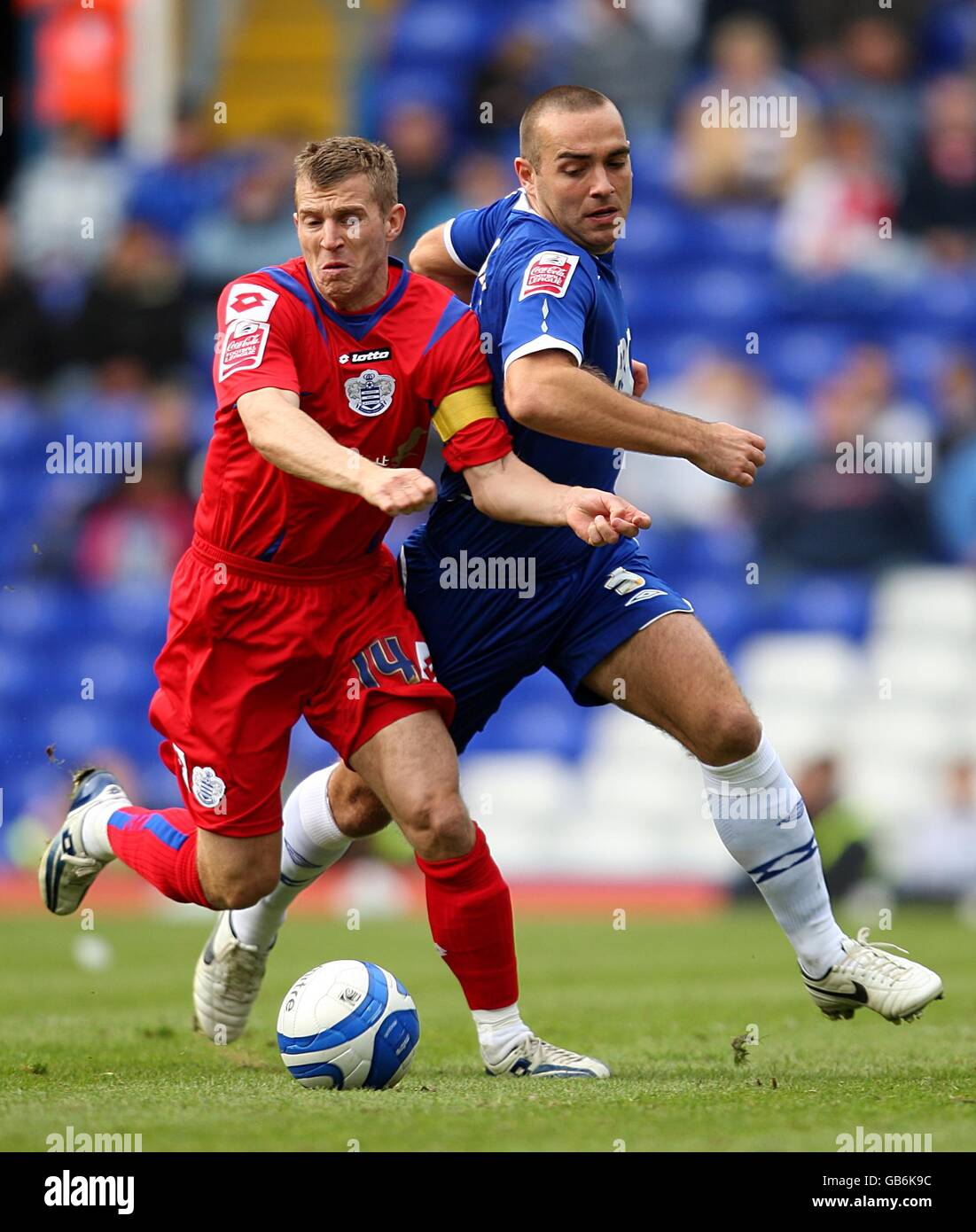 Birmingham City's David Murphy (right) and Queens Park Rangers' Martin ...