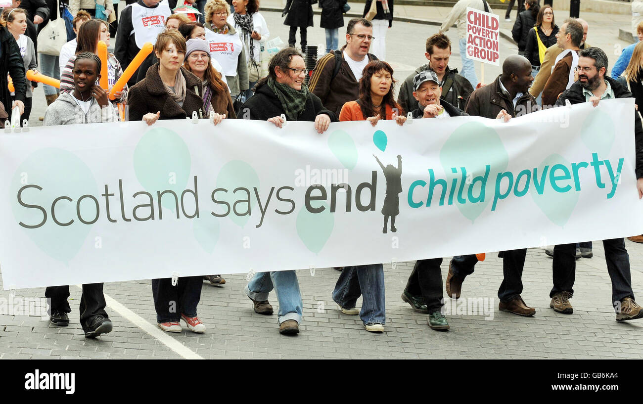 Demonstration to raise awareness of child poverty Stock Photo - Alamy