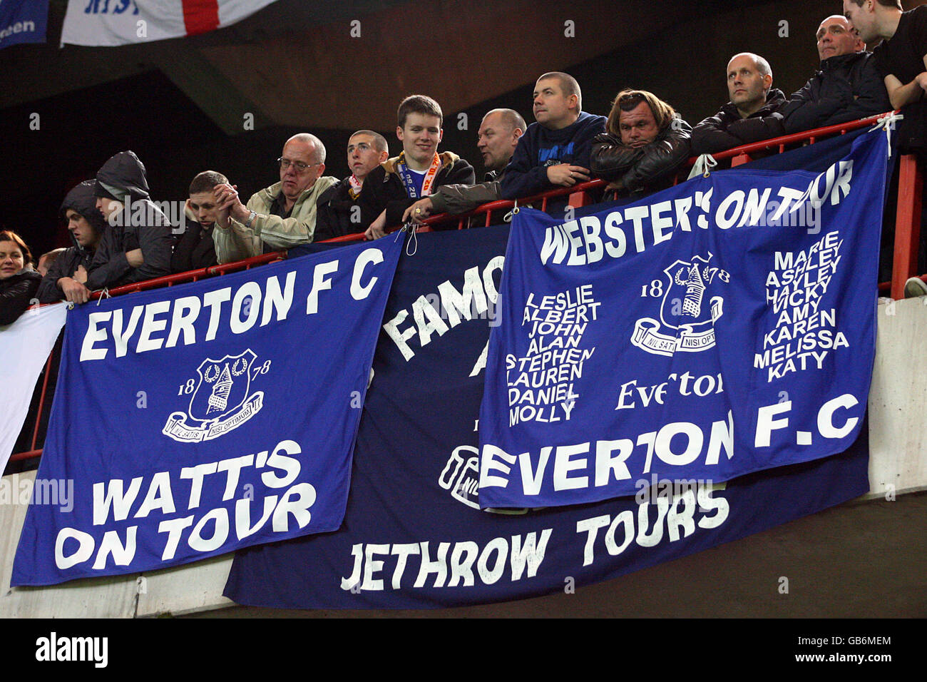 Standard liege fans in the at the maurice dufrasne stadium hi-res stock ...