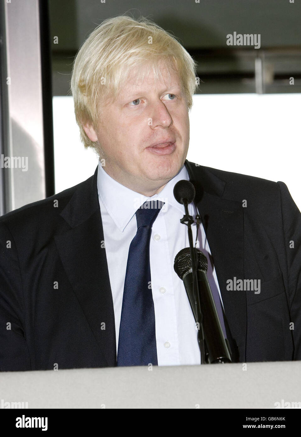Mayor of London Boris Johnson speaks before laying a commemorative ...