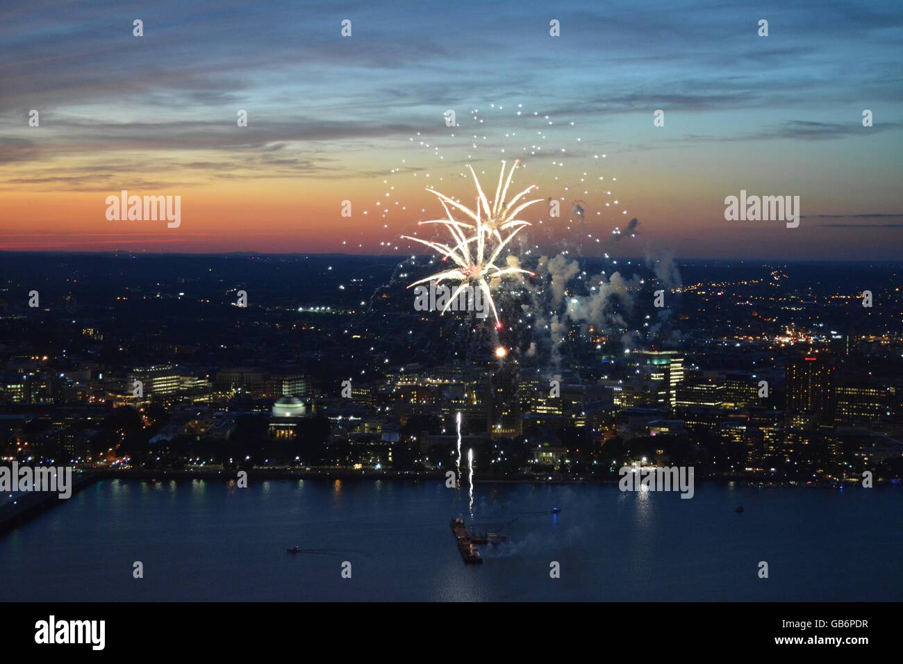 The Boston Pops Fireworks Extravaganza on the Charles River as seen ...