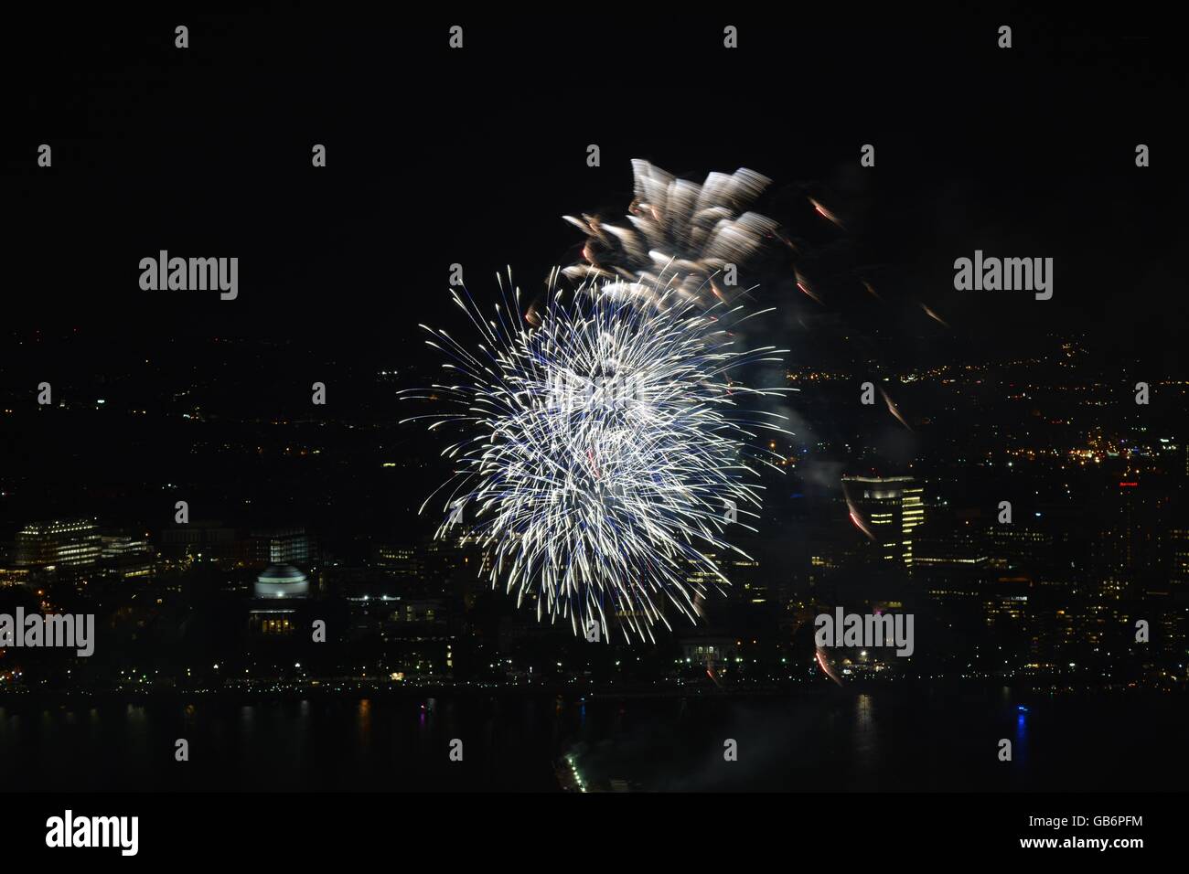 The Boston Pops Fireworks Extravaganza on the Charles River as seen ...