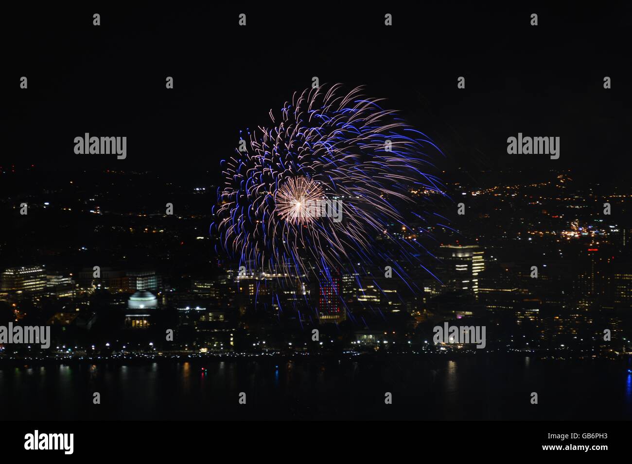 The Boston Pops Fireworks Extravaganza on the Charles River as seen ...