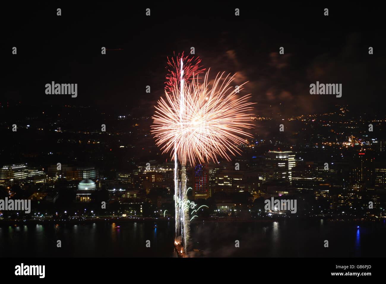 The Boston Pops Fireworks Extravaganza on the Charles River as seen ...