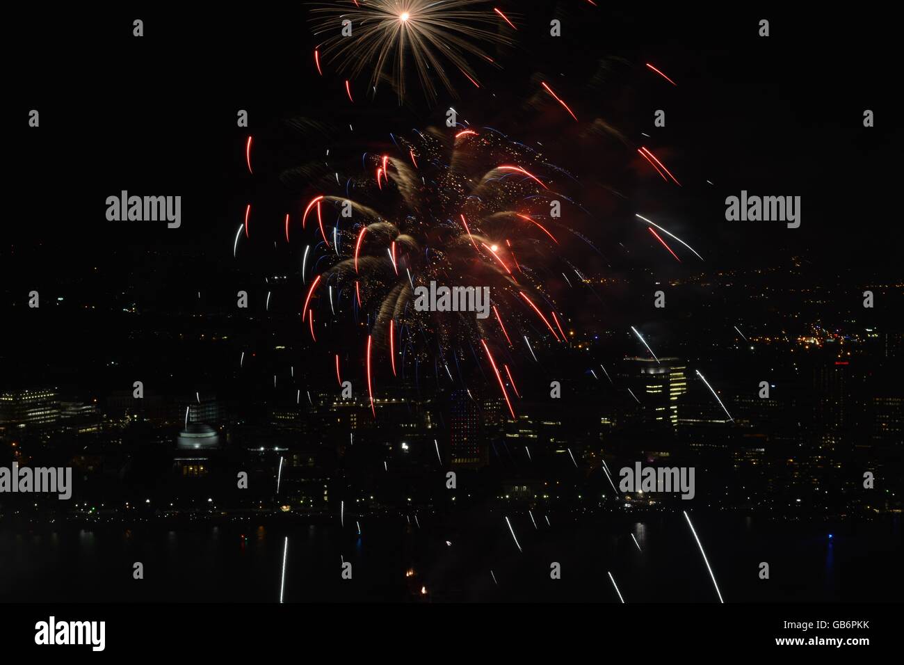 The Boston Pops Fireworks Extravaganza on the Charles River as seen ...