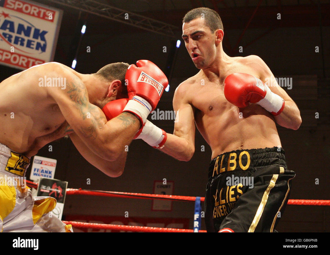 Joe Selkirk (right) and Ernie Smith during their Light-Middleweight ...