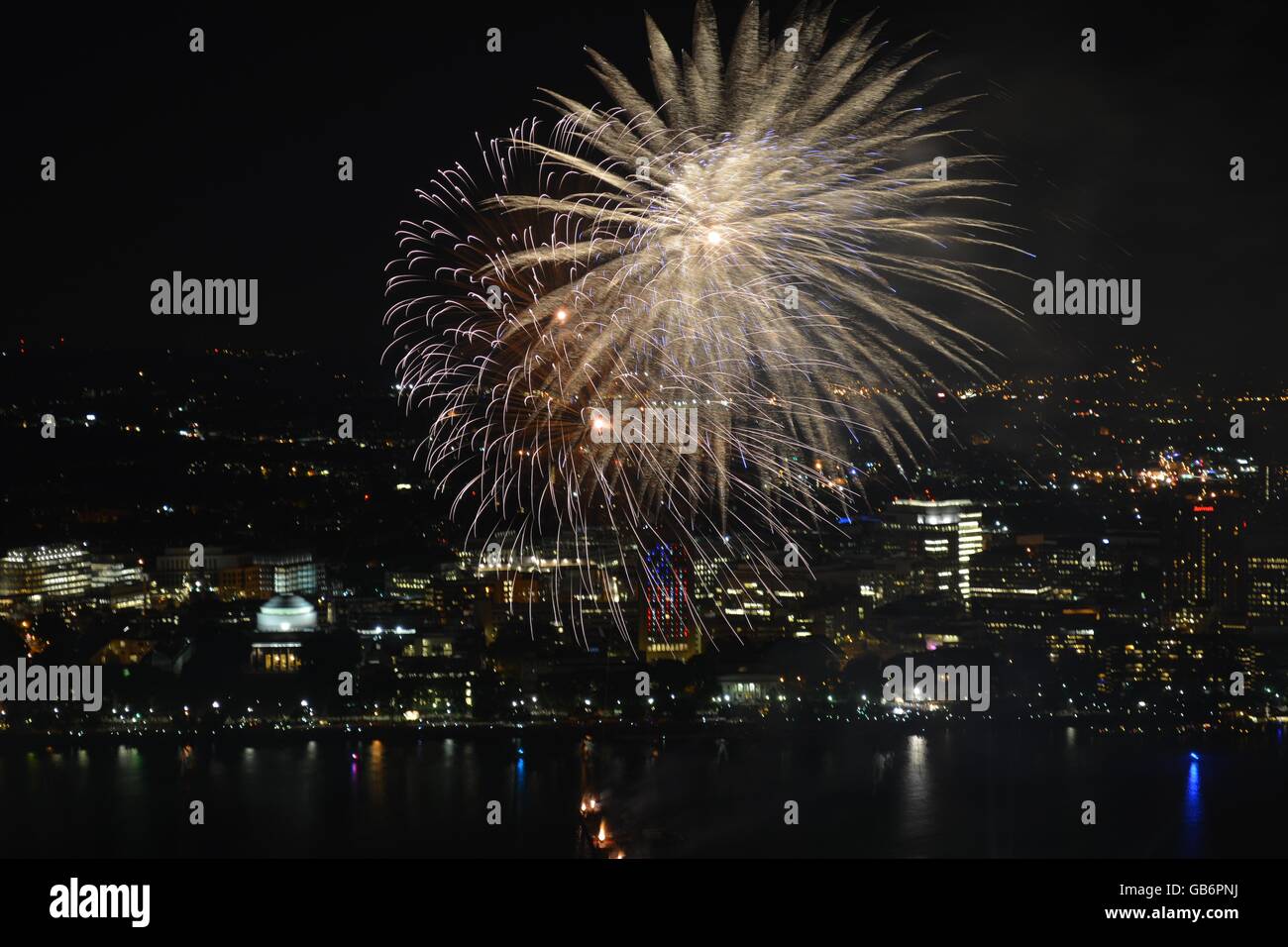 The Boston Pops Fireworks Extravaganza on the Charles River as seen ...