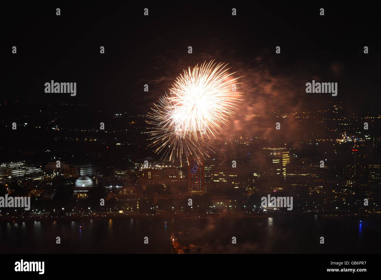 The Boston Pops Fireworks Extravaganza on the Charles River as seen ...
