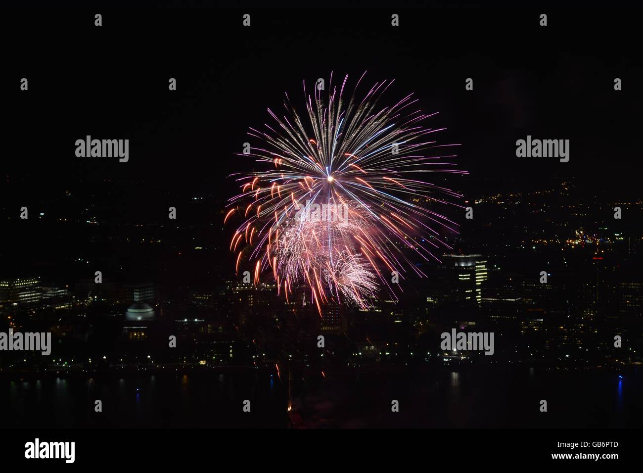 The Boston Pops Fireworks Extravaganza on the Charles River as seen ...