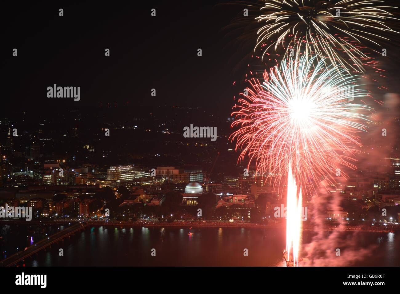 The Boston Pops Fireworks Extravaganza on the Charles River as seen ...