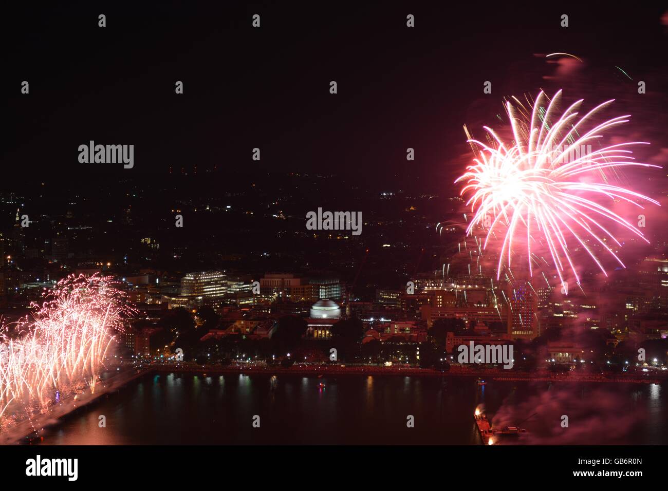 The Boston Pops Fireworks Extravaganza on the Charles River as seen ...