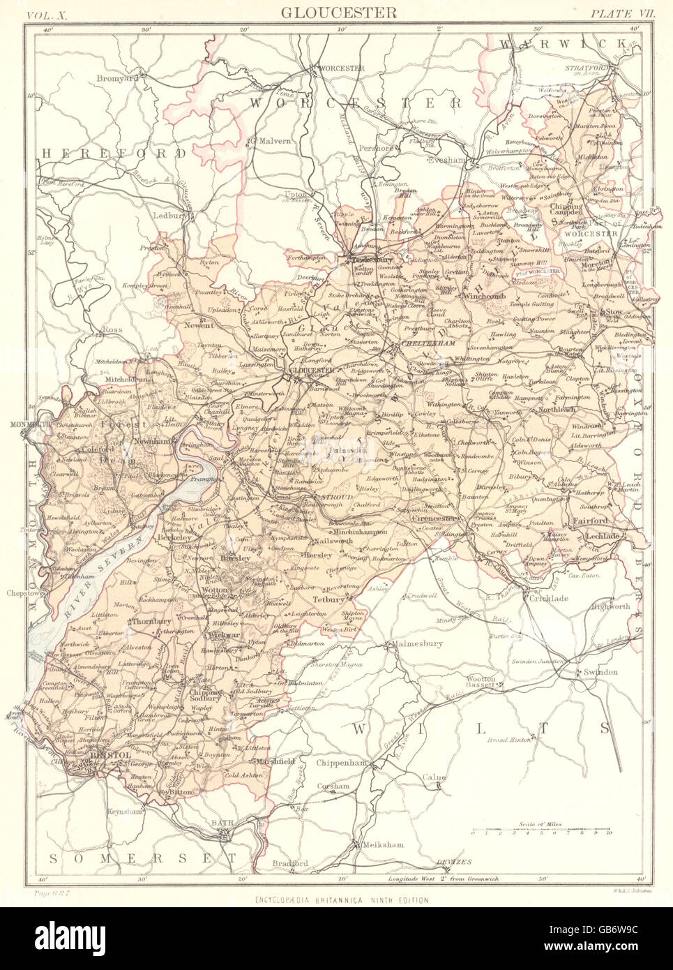 Gloucestershire map hi-res stock photography and images - Alamy