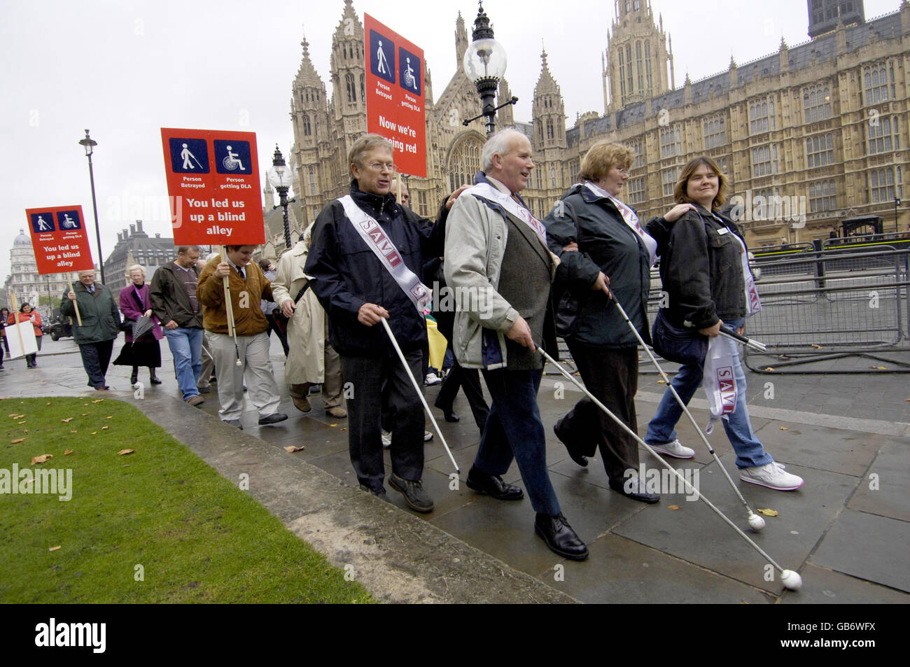 Blind and partially sighted protest Stock Photo - Alamy