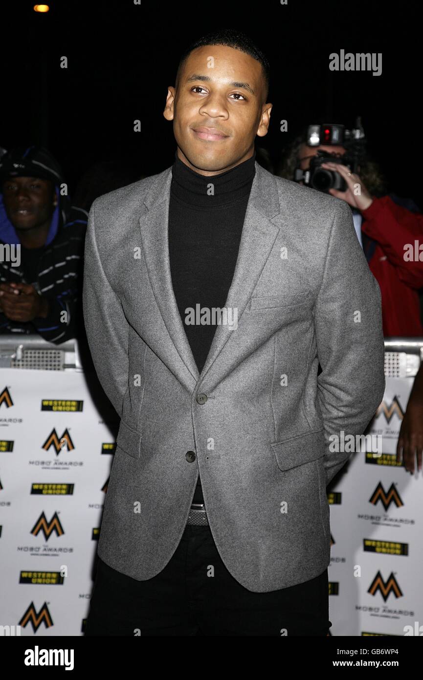 Reggie yates arrives for the mobo 2008 at wembley arena hi-res stock ...