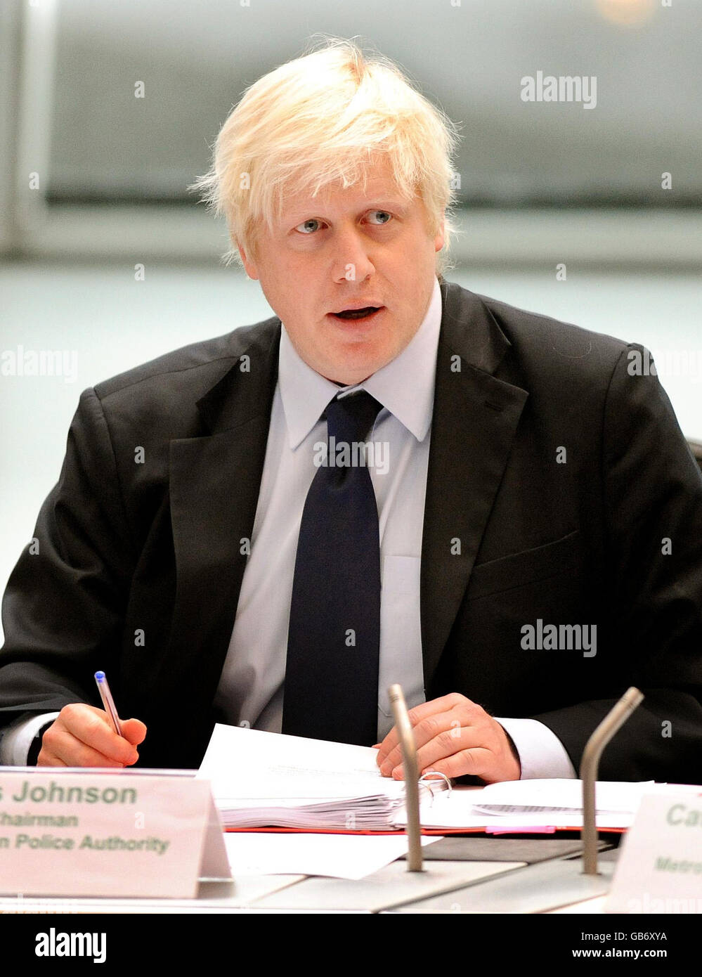 The Mayor of London Boris Johnson opens the first meeting of the ...