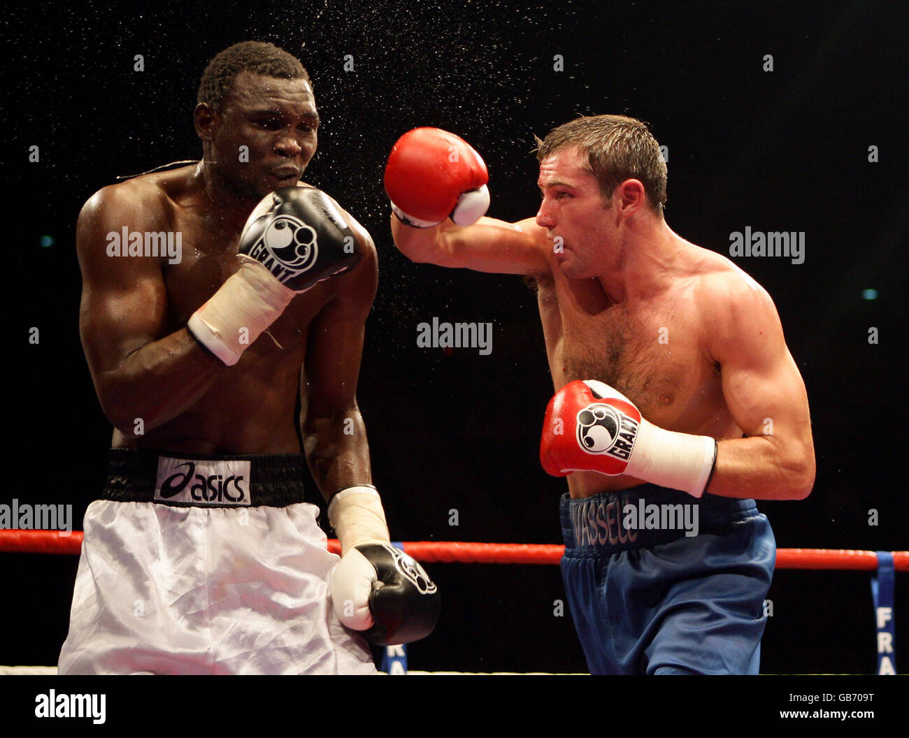 Matthew macklin francis cheka in action during their middleweight fight ...