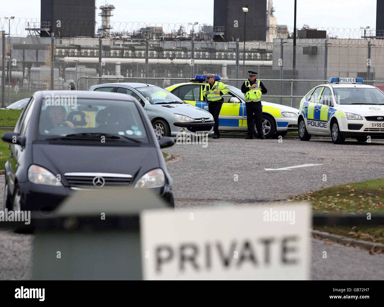 Gas terminal fire Stock Photo - Alamy