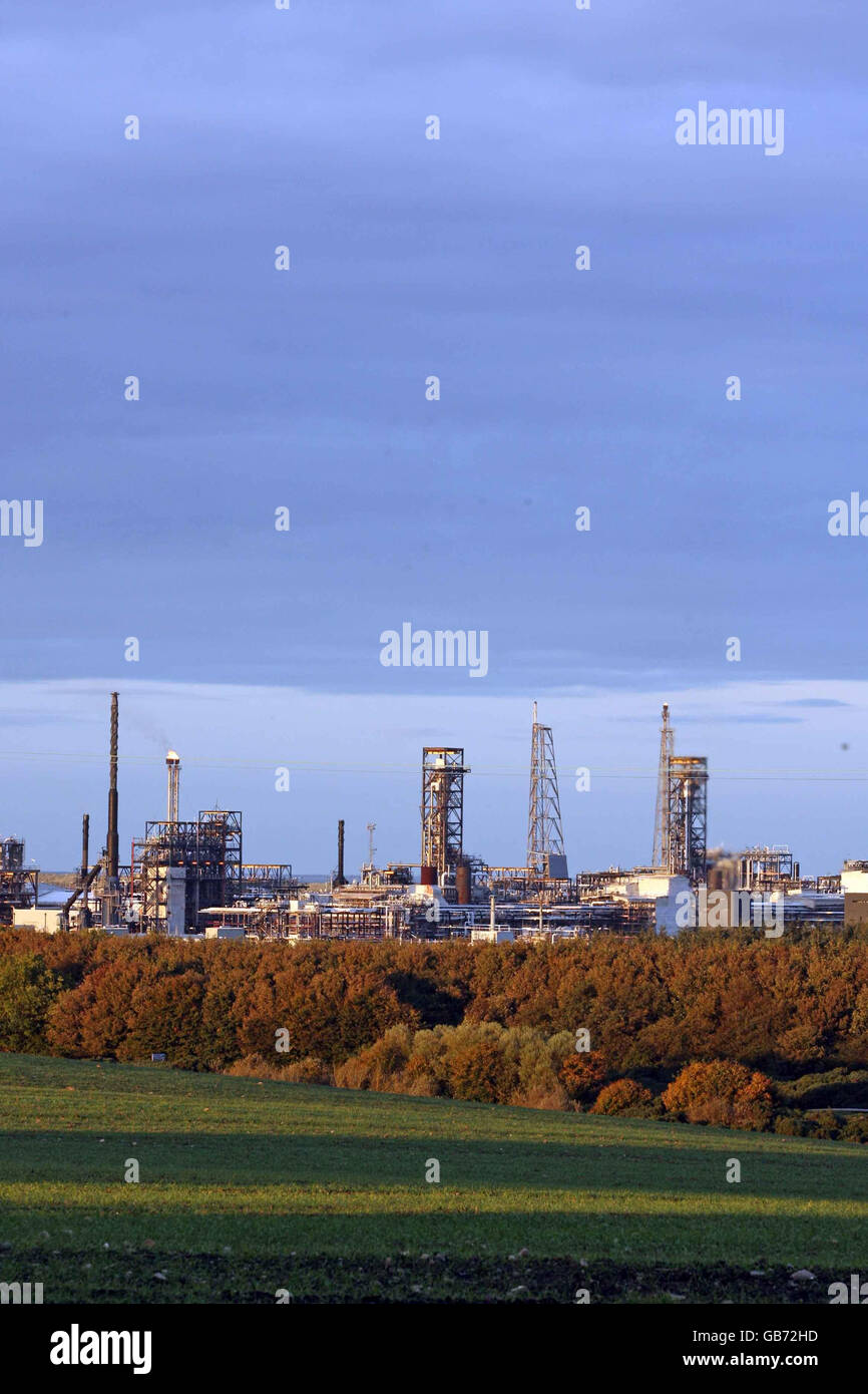 Gas terminal fire Stock Photo - Alamy