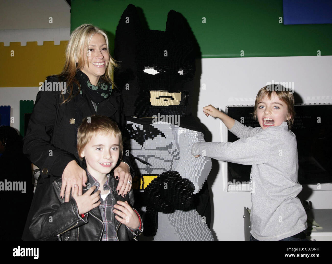 Nicole Appleton with her son Gene (left) and stepson Lennon posing with ...
