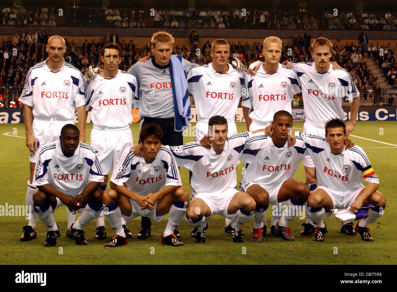 Anderlecht, team group (back row l-r, Ivica Mornar, Besnik Hasi, Daniel ...