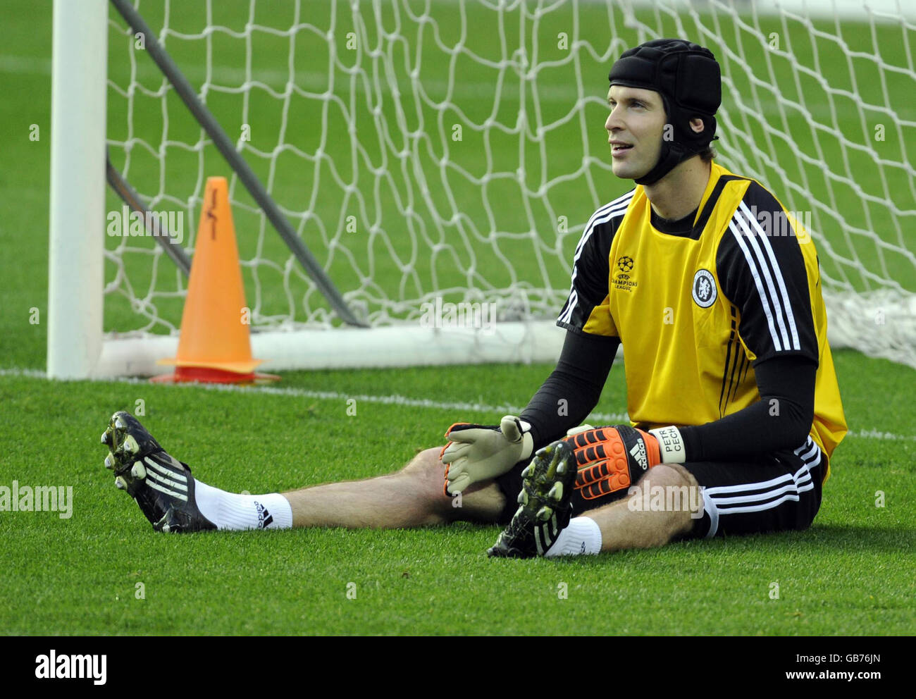 Chelsea goalkeeper peter cech during training session at stamford ...