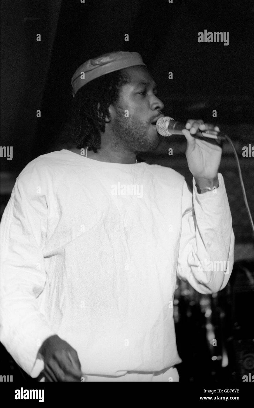 Calypso band leader David Rudder performing at the Old Vic, Fletcher ...