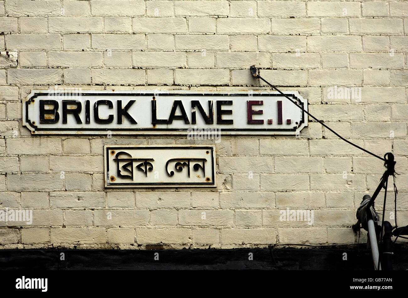 City Views - London. A sign for Brick Lane in east London Stock Photo ...