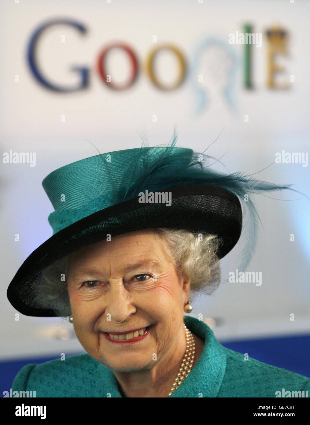 Queen elizabeth ii visit googles british headquarters hi-res stock ...