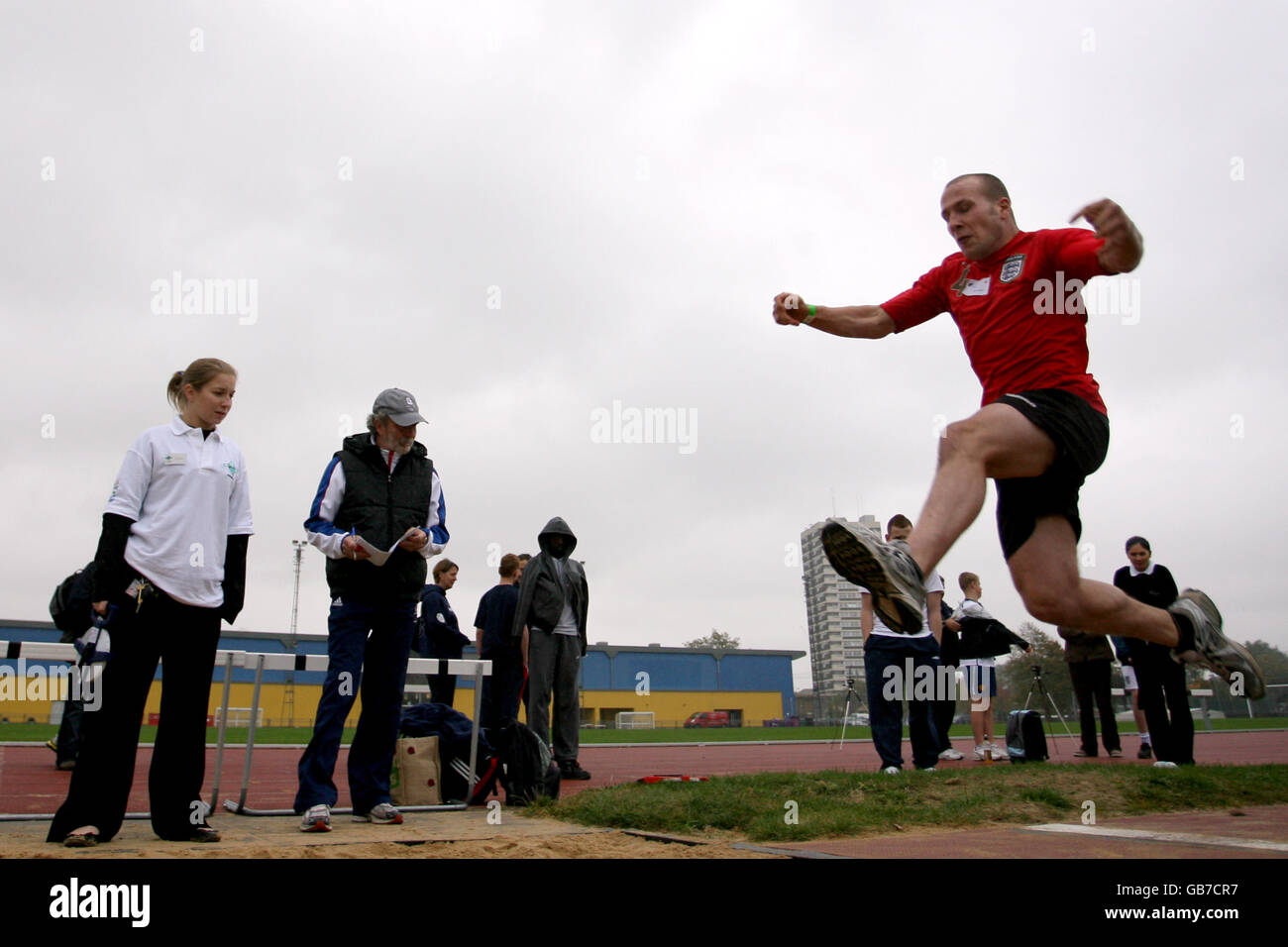 A competitor takes part in the Long Jump during the ParalympicsGB ...