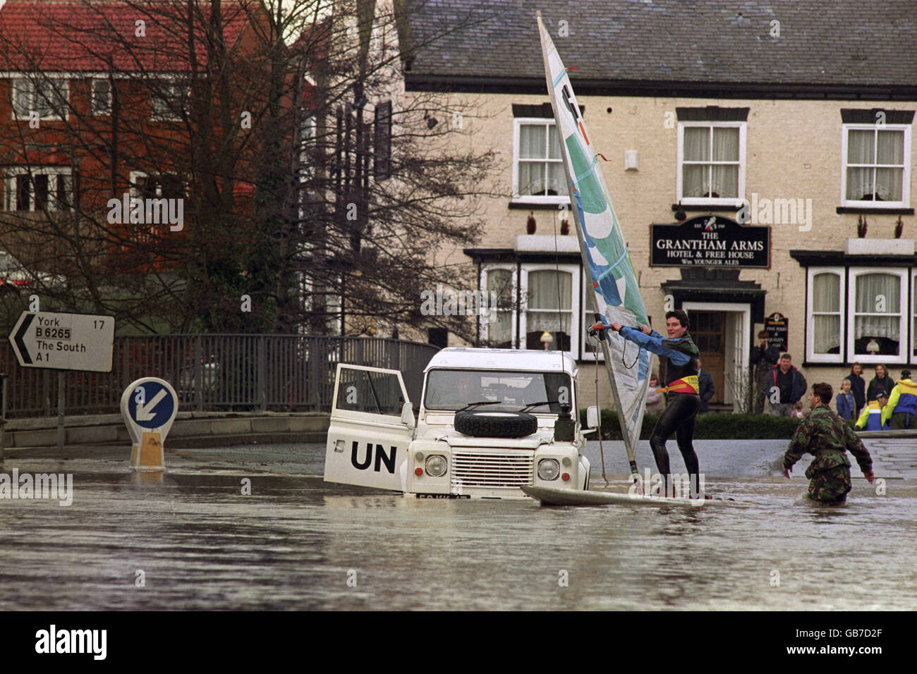 Weather - Boroughbridge Flooding - North Yorkshire - 1995 Stock Photo ...