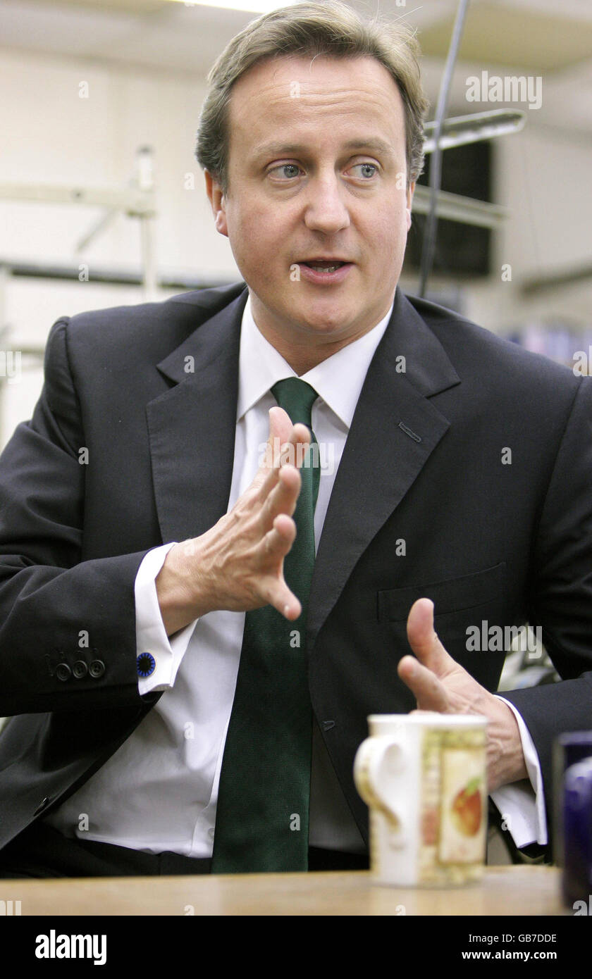 Leader of the Conservative Party David Cameron during a visit to Try 1 ...
