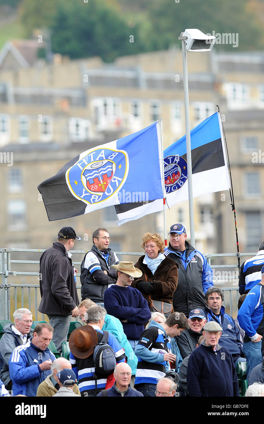 Bath Rugby fans show their support and colours in the stands Stock ...