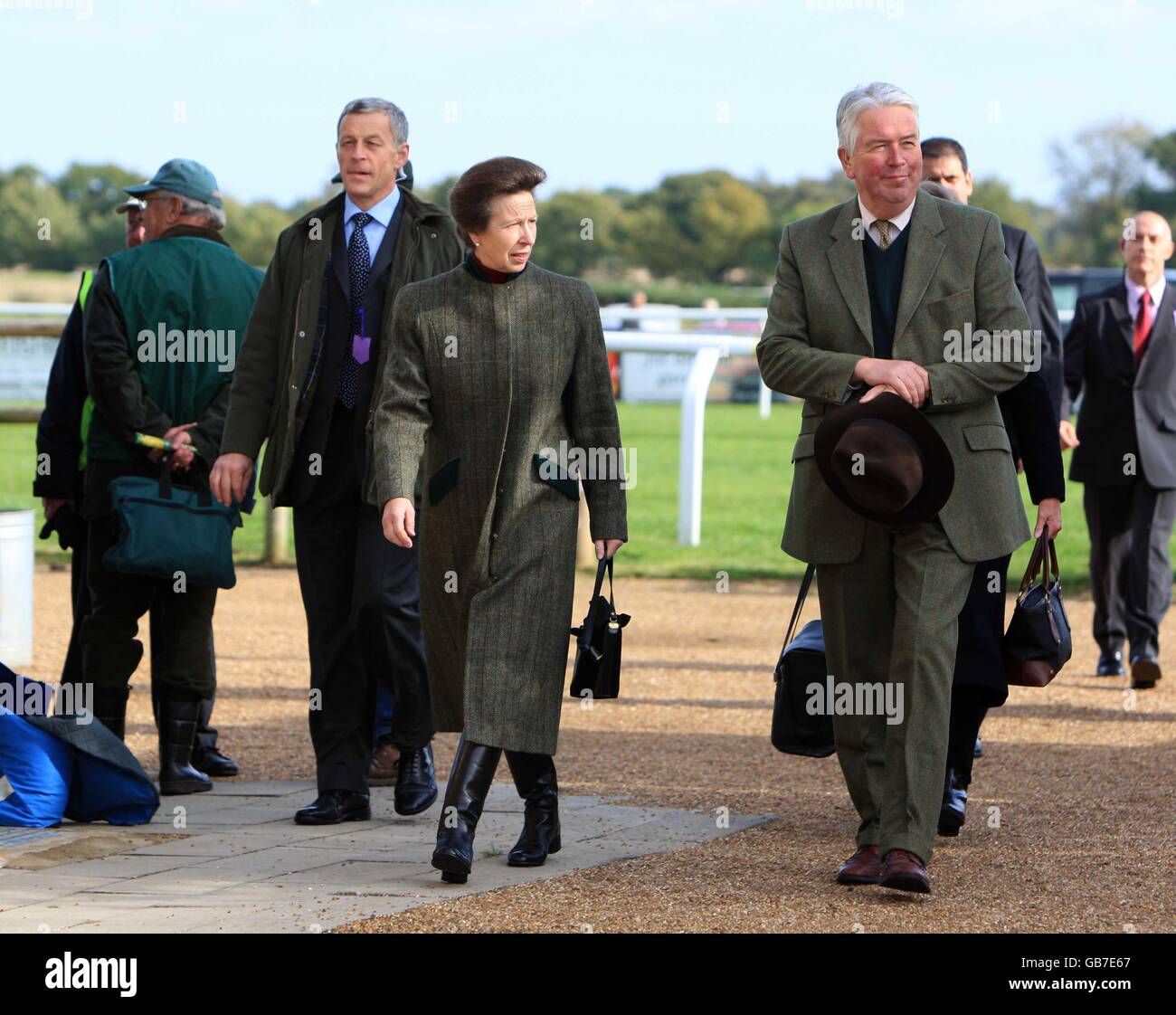 Hrh princess anne arrives at fakenham racecourse hi-res stock photography and images - Alamy