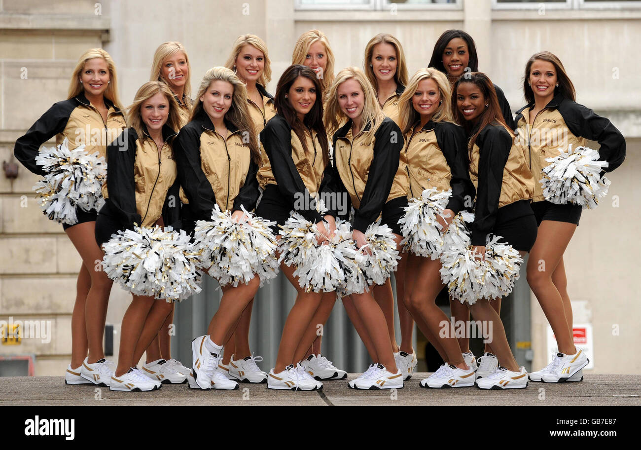 The New Orleans Saints dancers take a break during preparations in ...