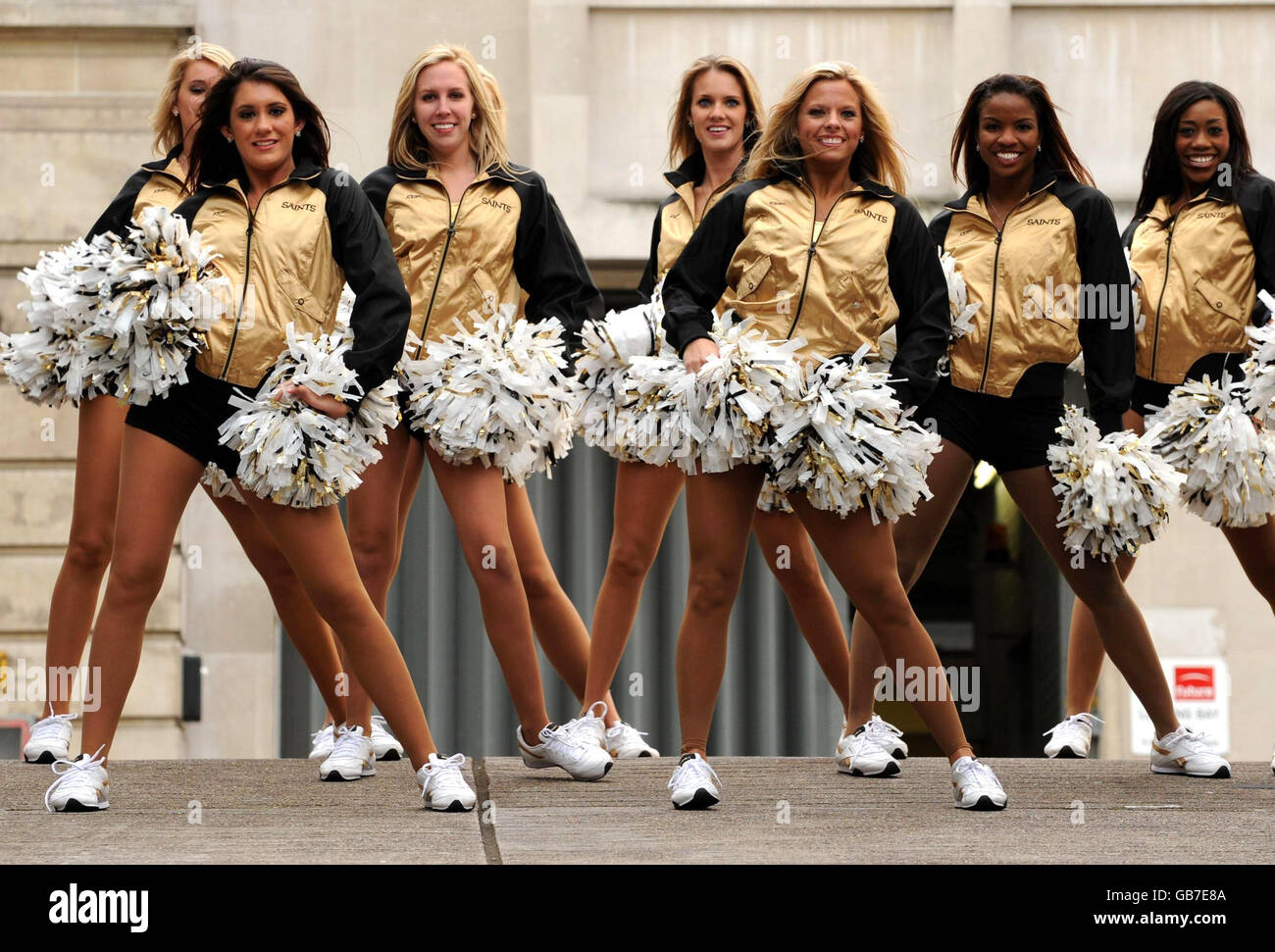 The new orleans saints dancers during preparations in london hi-res ...