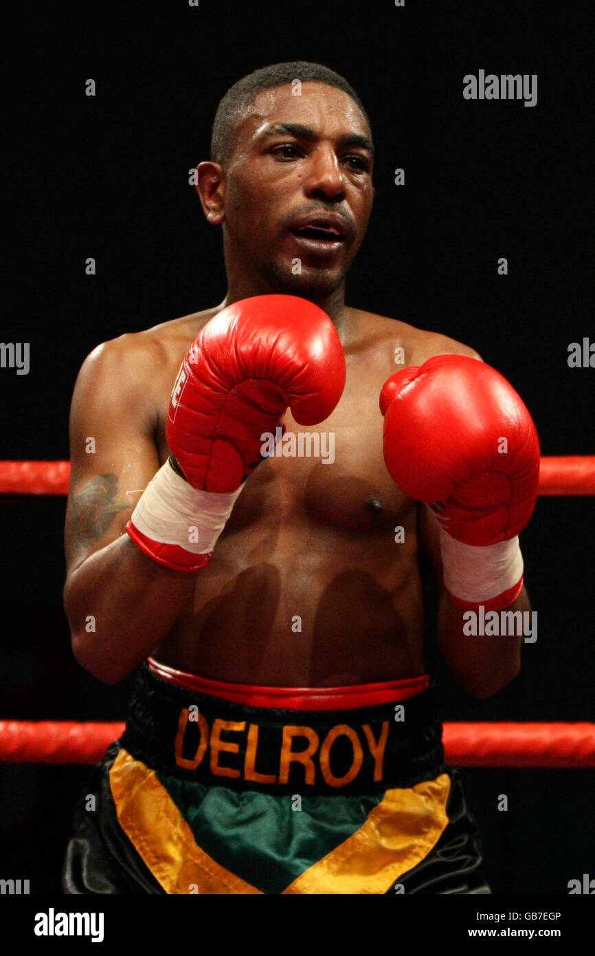 Delroy Spencer during the Light-Heavyweight bout at Everton Park Sports ...