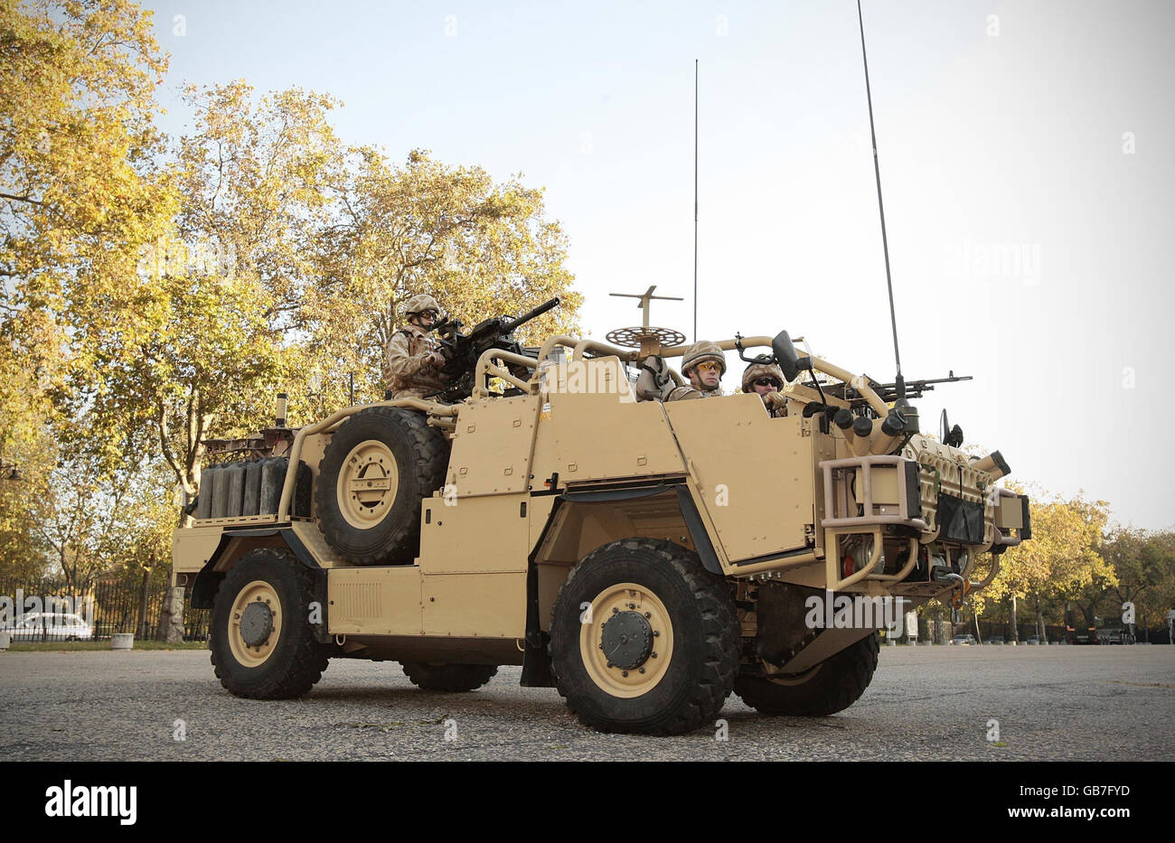 The army's Jackal armoured vehicle at Wellington Barracks, London Stock ...