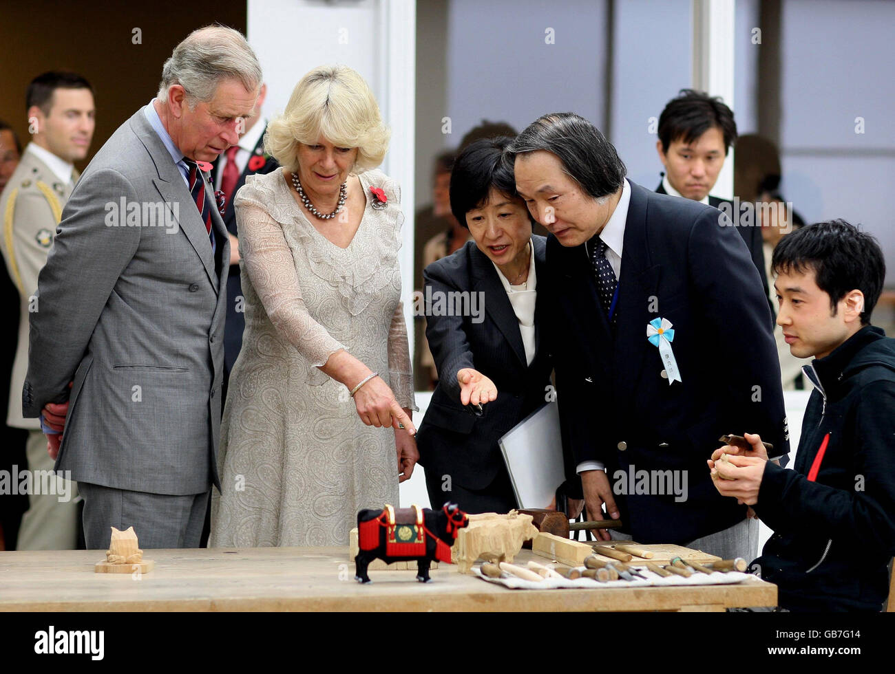 The Prince of Wales and the Duchess of Cornwall look at traditional ...