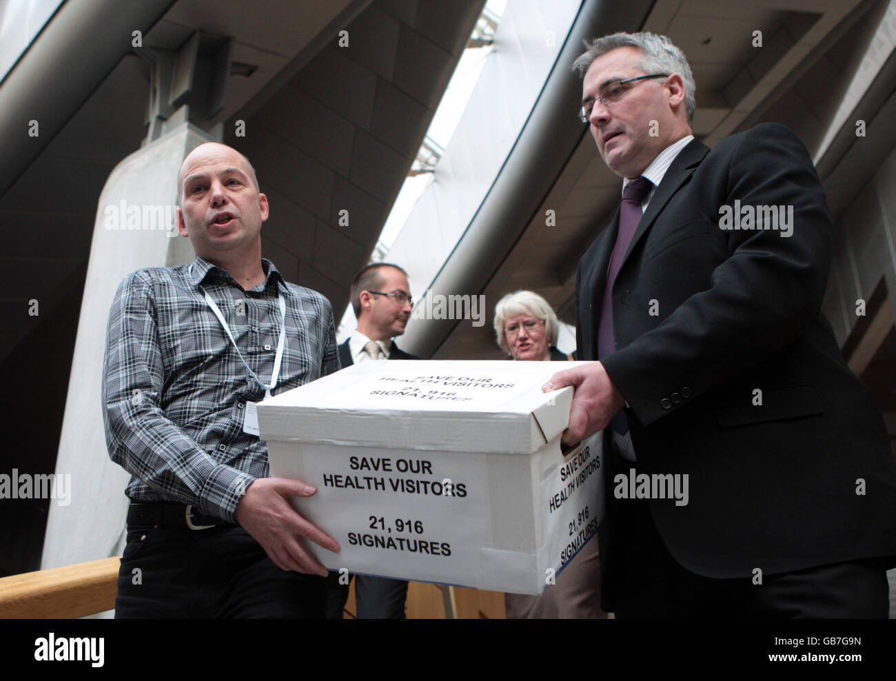 Frank McAveety MSP and Dr Euan Paterson deliver a petition to the ...