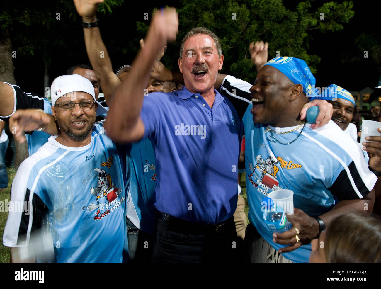 Sir Allen Stanford walks through the crowd during the Stanford Super ...