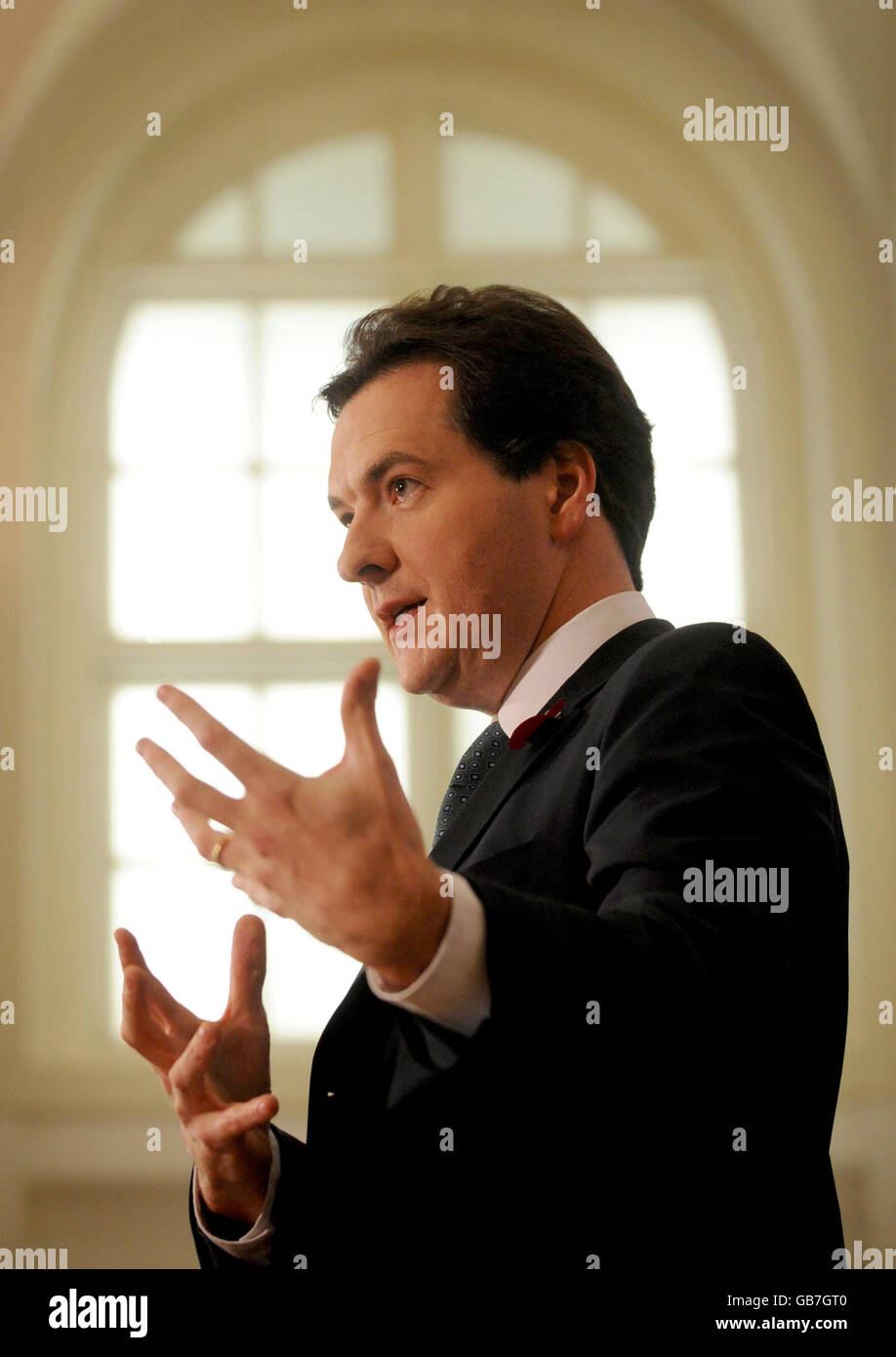 Shadow Chancellor George Osborne delivers a speech at the London School ...