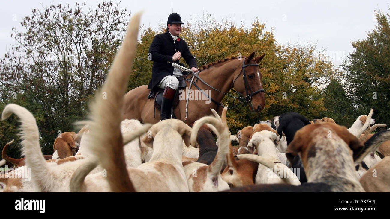 Huntsman and the Master of Fox Hounds Luke Neale at the Puckeridge Hunt ...