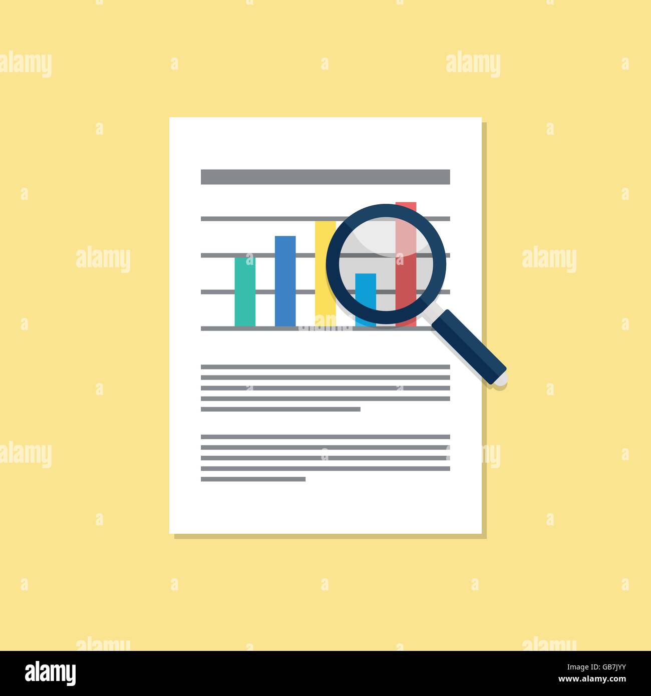 Document magnifying glass flat design vector illustration Stock Vector ...