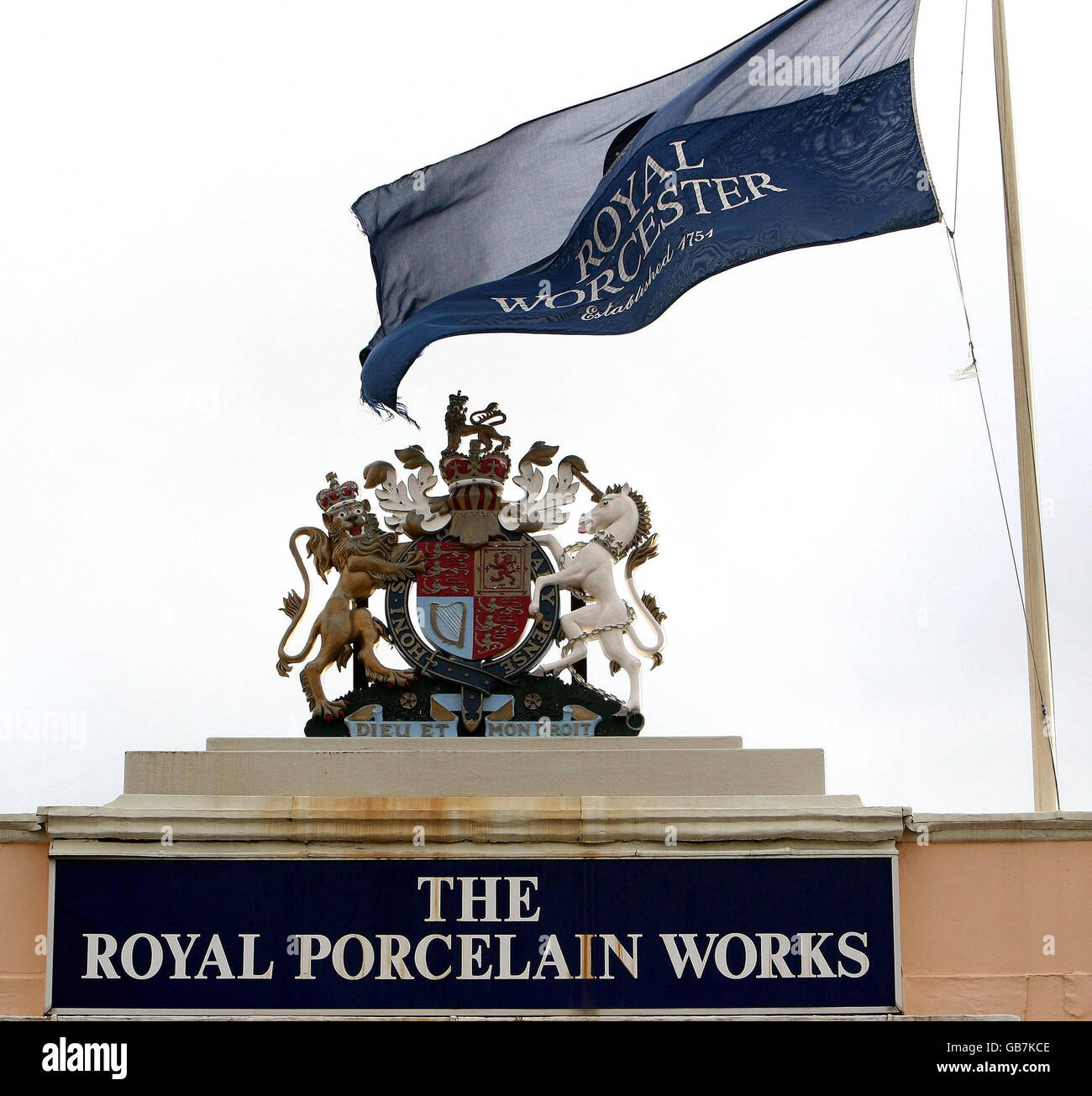 The Royal Worcester flag flies above the Royal Standard at the Royal ...