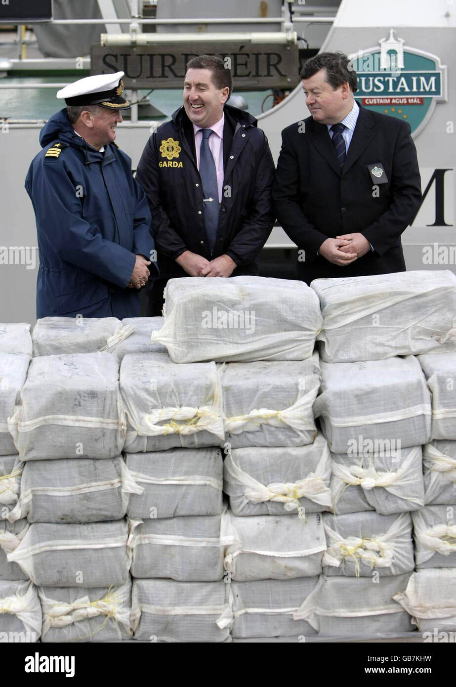 (Left to right) Commander Eugene Ryan from the Irish Naval Service ...