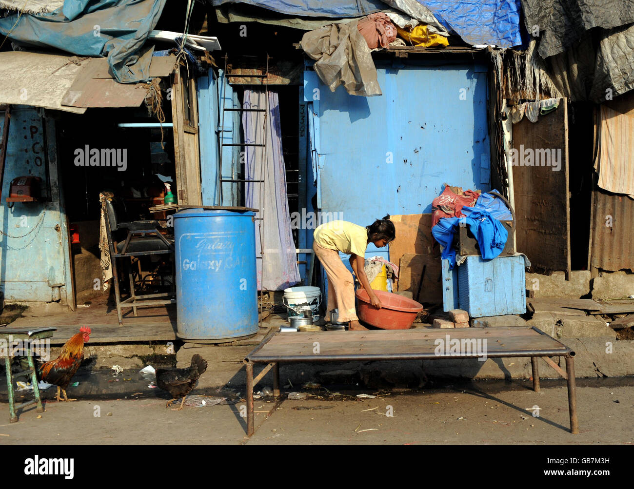 General view of the slums around Mumbai similar to which many of the ...