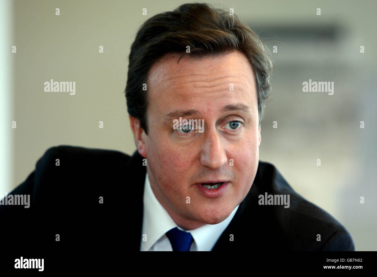 Conservative party leader david visit to routeco plc hi-res stock ...