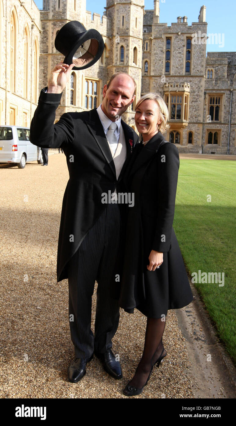 Former England Rugby Union captain Lawrence Dallaglio with his wife ...