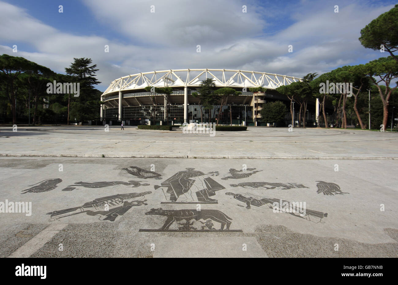 Walkway stand floor carvings monument stadio olimpico travel stock as ...
